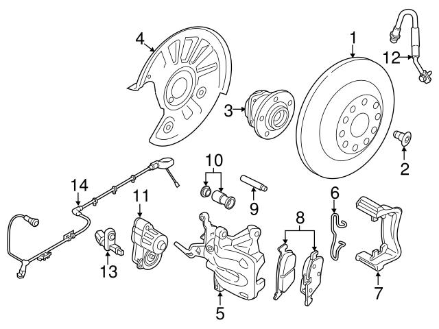 Genuine VW/Audi 3Q0998281 Parking Brake Actuator; Left - Audi, VW ...