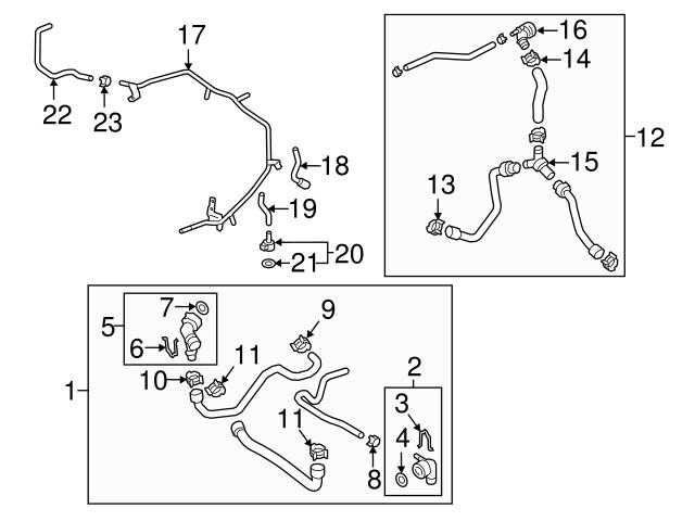 Genuine VW/Audi 3QF122157D Heater Hose - VW | VW3QF122157D