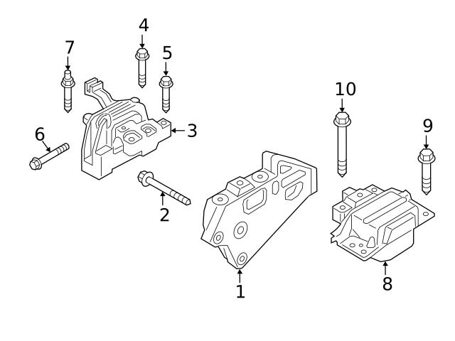 Genuine VW/Audi 3QF199262C Engine Mount; Right Front, Right Upper - VW ...