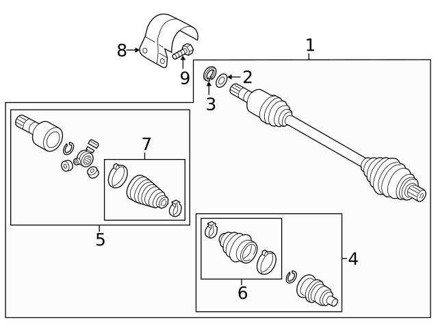 Genuine VW/Audi 3QF407272AE CV Axle Assembly; Front Right - VW ...