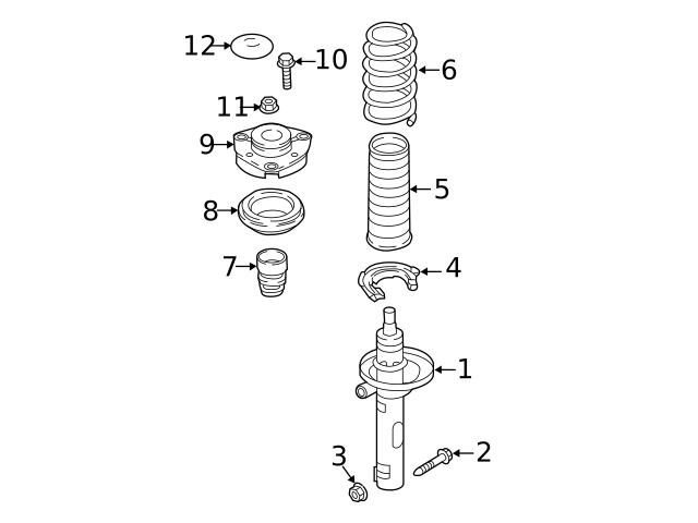 Genuine VW/Audi 3QF413031AB Strut Assembly; Front Left or Right - VW ...