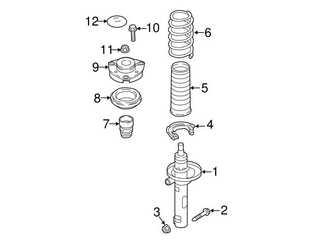 Genuine VW/Audi 3QF413031T Strut Assembly; Front Left or Right - VW ...
