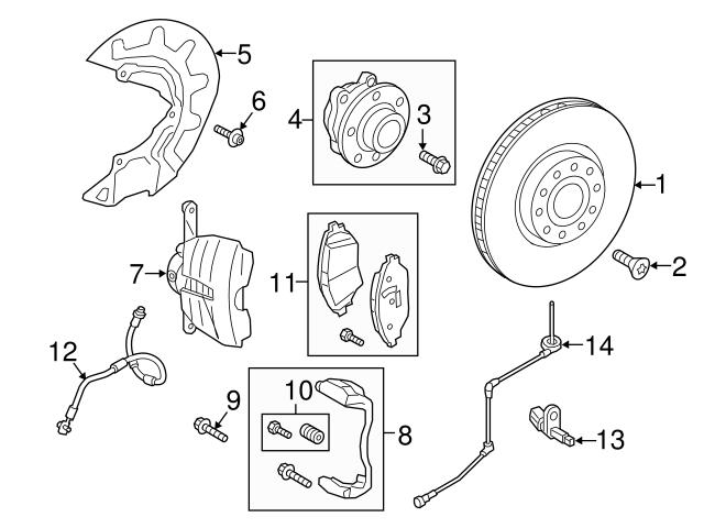 Genuine VW/Audi 3QF598625 Wheel Bearing and Hub Assembly; Left Front ...
