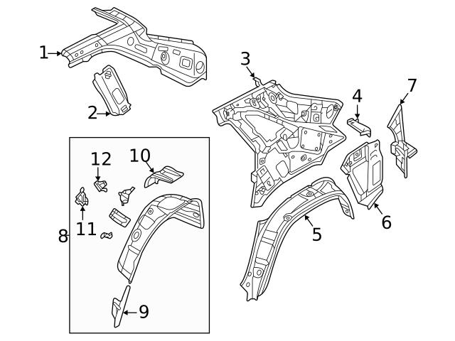 Genuine VW/Audi 3QF803481 Fuel Filler Housing; Right - VW | VW3QF803481