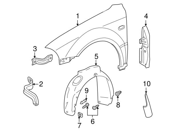Genuine VW/Audi 3U0821135 Fender Brace; Left - VW | 3B0821135D VW3U0821135