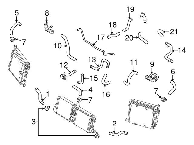 Genuine VW/Audi 420121073 Radiator Coolant Hose; Front Right - Audi ...
