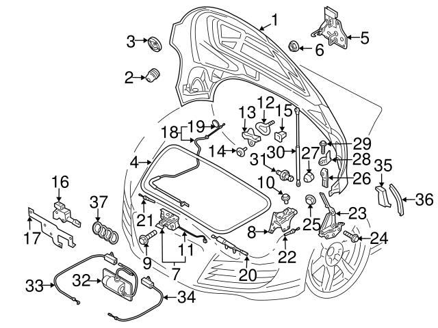 Genuine VW/Audi 420823733 Hood Seal; Left - Audi | AU420823733