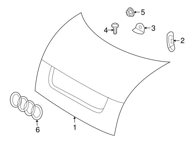 Genuine VW/Audi 420827588A Deck Lid Trim Bracket; Right Outer - Audi ...