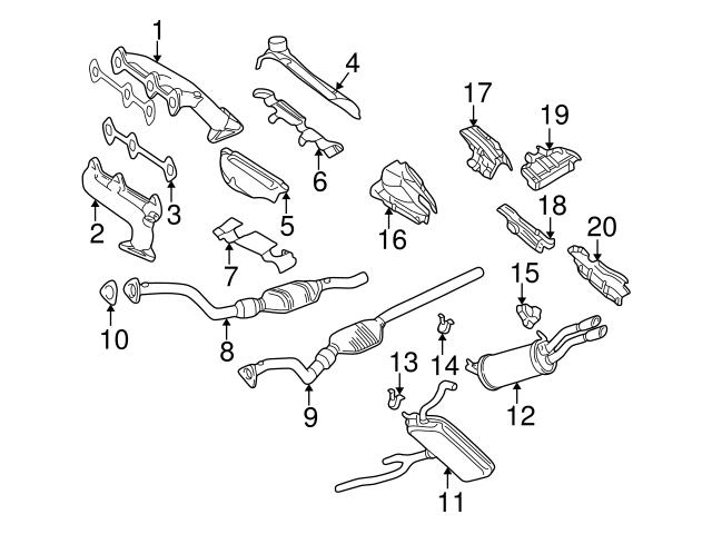 Genuine VW/Audi 4B0253144H Exhaust System Hanger; Rear - Audi, VW ...