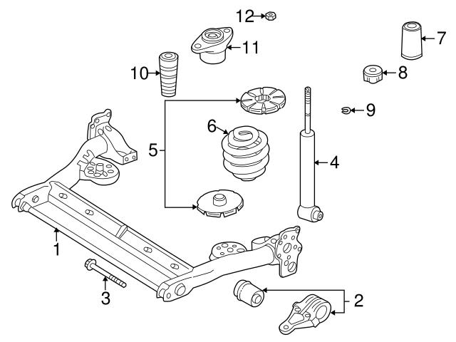 Genuine VW/Audi 4B0501521D Axle Beam Bracket; Left - Audi, VW ...