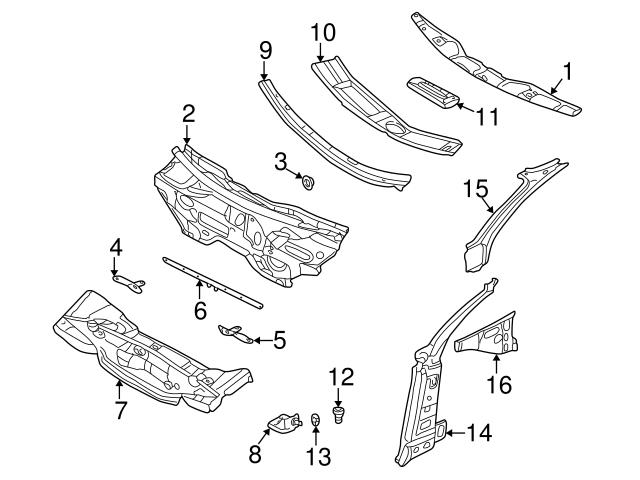 Genuine VW/Audi 4B0805645 Cowl Crossmember - Audi | AU4B0805645