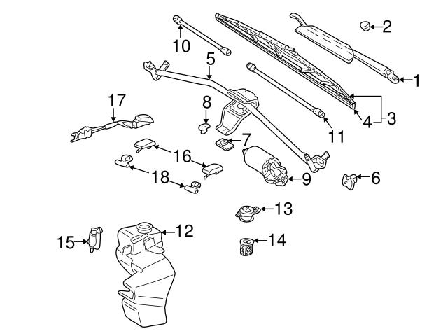 Genuine VW/Audi 4B1955113A Windshield Wiper Motor; Front - Audi ...