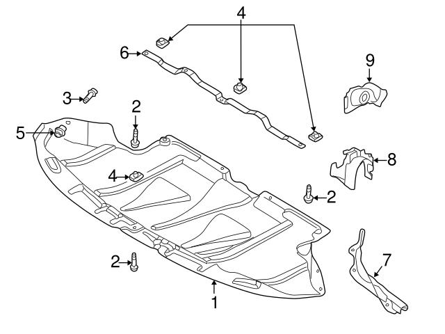 Genuine VW/Audi 4B3863843 Radiator Support Splash Shield Bracket - Audi ...