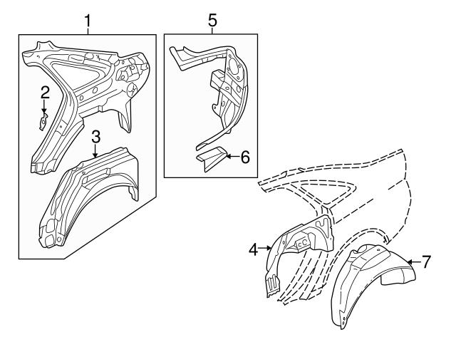 Genuine VW/Audi 4B5809458 Tail Light Pocket; Rear Right - Audi ...