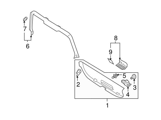 Genuine VW/Audi 4B98678994PK Liftgate Trim Cover Clip - Audi ...