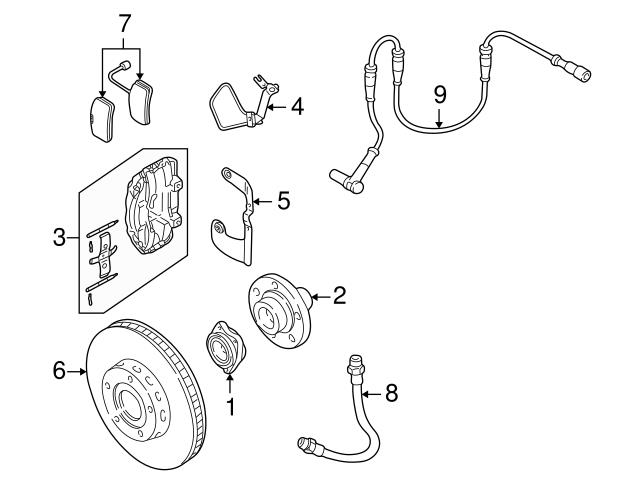 Genuine VW/Audi 4D0615108D Brake Caliper; Front Right Right, Right ...