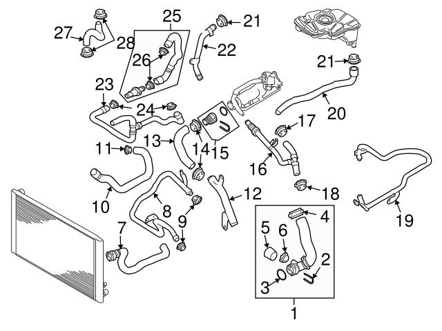 Genuine VW/Audi 4E0121445AB Coolant Hose - Audi | AU4E0121445AB