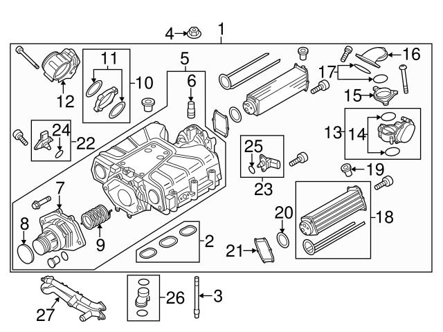 Genuine VW/Audi 4E0145950J Throttle Body/Housing; Upper - Audi, VW ...