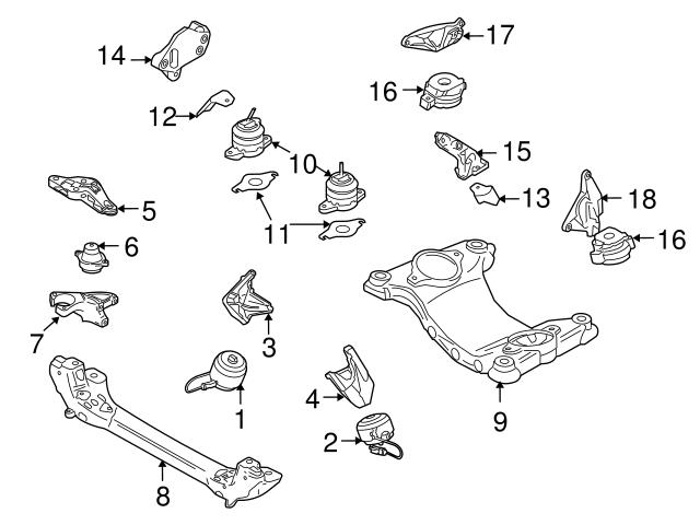 Genuine VW/Audi 4E0399151AP Auto Trans Mount; Left, Right - Audi ...