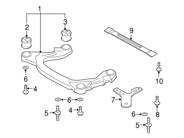 Genuine VW/Audi 4E0399419 Suspension Crossmember Insulator; Left Rear ...