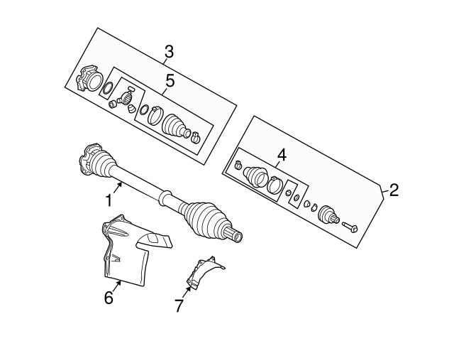Genuine VW/Audi 4E0498103X CV Joint Kit; Left, Right - Audi | AU4E0498103X