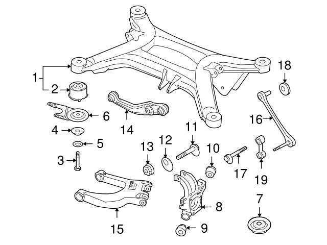 Genuine VW/Audi 4E0505171N Control Arm Bushing; Left Rear, Right Rear ...