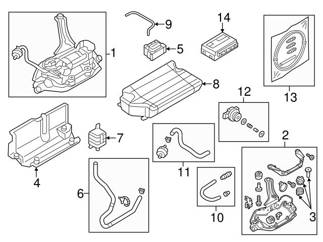 Genuine VW/Audi 4E0698141 Suspension Air Compressor Line - Audi ...