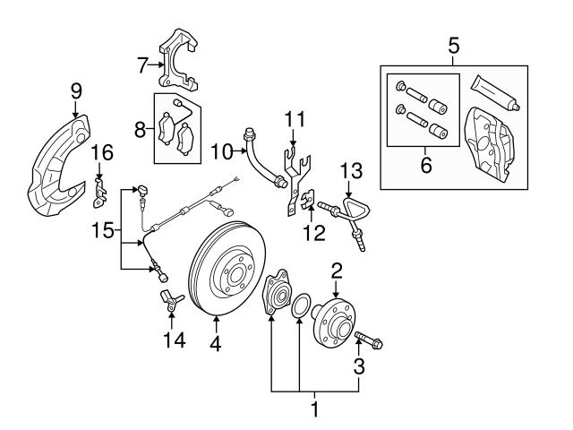 Genuine VW/Audi 4E0698647 Disc Brake Caliper Guide Pin Bushing; Front ...