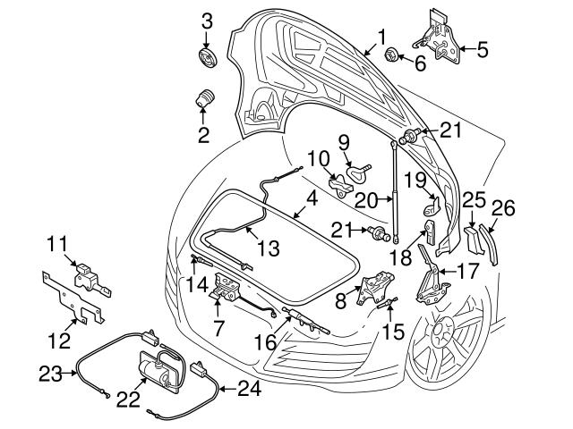Genuine VW/Audi 4E0823197A Hood Latch Striker Plate; Left, Right - Audi ...