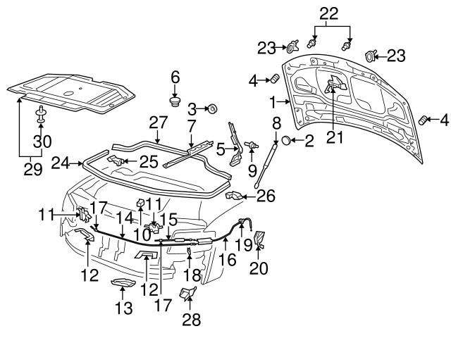 Genuine VW/Audi 4E0823539 Hood Release Cable Clip; Left, Right SKU ...