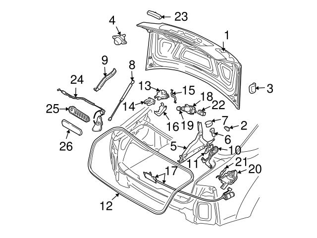 Genuine VW/Audi 4E0827300H Deck Lid Hinge; Right SKU: 1433635-VW ...