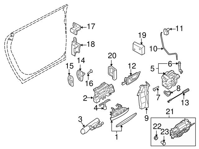 Genuine VW/Audi 4E0839085D Door Latch Cable; Left, Right - Audi ...