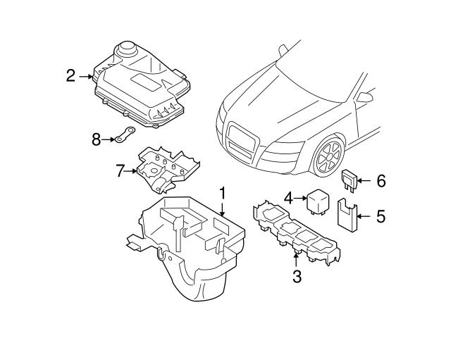 Genuine VW/Audi 4E0937503D Relay Box; Front, Right - Audi | 4E0937503A ...