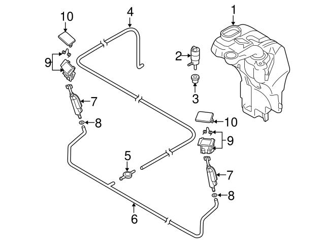 Genuine VW/Audi 4E0955667C Headlight Washer Hose - Audi | AU4E0955667C