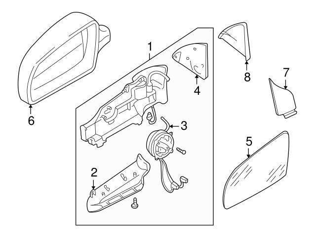 Genuine VW/Audi 4E0959577C Door Mirror Drive Motor; Front Right - Audi ...
