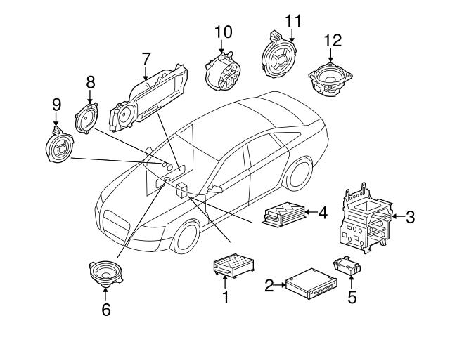 Genuine VW/Audi 4F0035382B Speaker; Right Lower, Front Right Lower ...