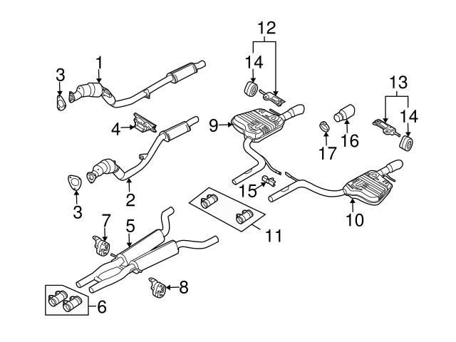 Genuine VW/Audi 4F0253099L Exhaust/Muffler Bracket - Audi | 4F0253099M ...