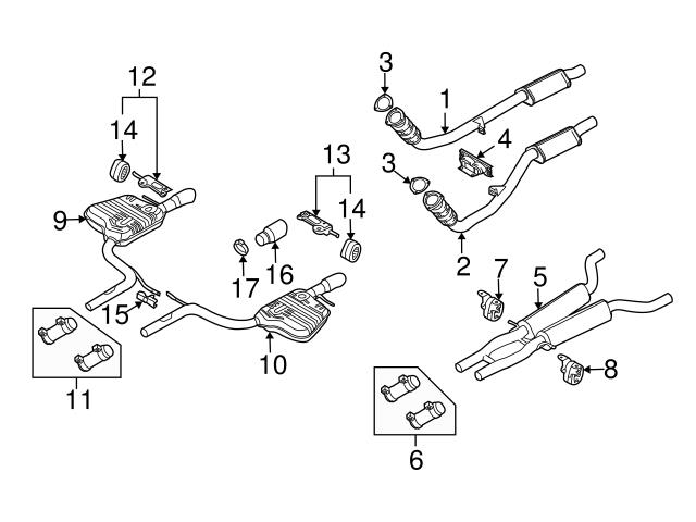 Genuine VW/Audi 4F0253144P Exhaust System Hanger; Right - Audi ...