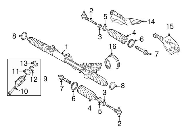 Genuine VW/Audi 4F0422831 Rack & Pinion Boot; Left, Right - Audi ...
