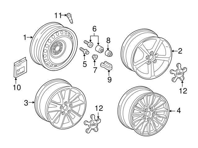 Genuine VW/Audi 4F0698139C806 Wheel Lug Bolt - Audi | 4F0698139A806 ...