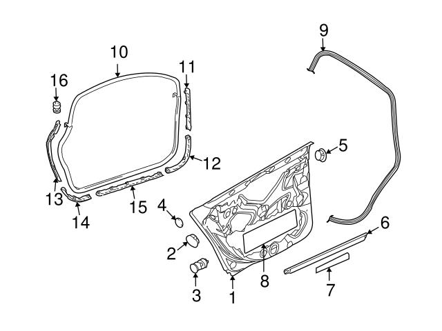 Genuine VW/Audi 4F0833345C Door Seal Retainer Plate - Audi | AU4F0833345C