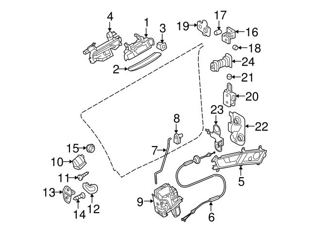 Genuine VW/Audi 4F0837207B Door Handle, Exterior; Left, Front Left ...