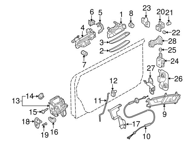 Genuine VW/Audi 4F0837885D Exterior Door Handle Base; Left, Front Left ...