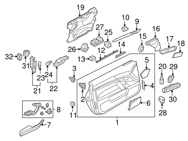 Genuine VW/Audi 4F0919173A Courtesy Light; Front Left SKU: 1433019-VW ...