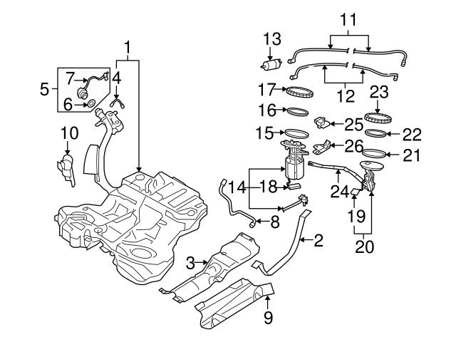 Genuine VW/Audi 4F0919673A Fuel Tank Sending Unit; Left - Audi ...