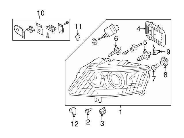Genuine VW/Audi 4F0941158 Headlight Bulb Cap; Right - Audi | AU4F0941158