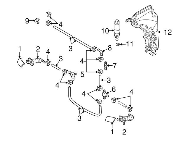 Genuine VW/Audi 4F0955101B Headlight Washer Nozzle; Left - Audi ...