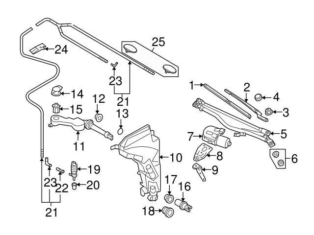 Genuine VW/Audi 4F0955953B Windshield Washer Hose; Front - Audi ...
