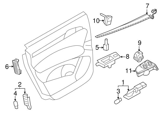 Genuine VW/Audi 4F0959855B5PR Power Window Switch; Right - Audi ...