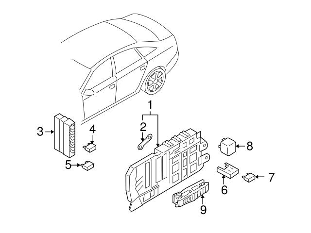 Genuine VW/Audi 4F0971845A Fuse Box; Rear - Audi | 4F0971845AL AU4F0971845A